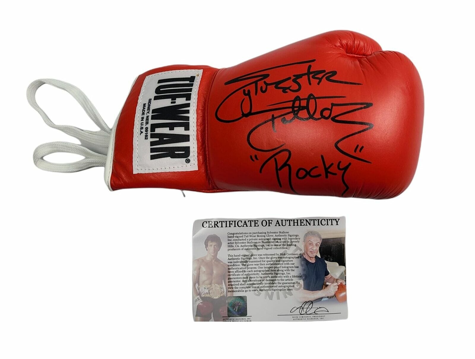 Sylvester Stallone Signed ROCKY Boxing Glove Full Signature Authentic ...