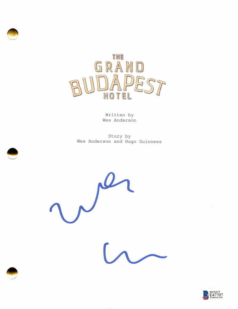 WES ANDERSON SIGNED AUTOGRAPH THE GRAND BUDAPEST HOTEL FULL MOVIE ...