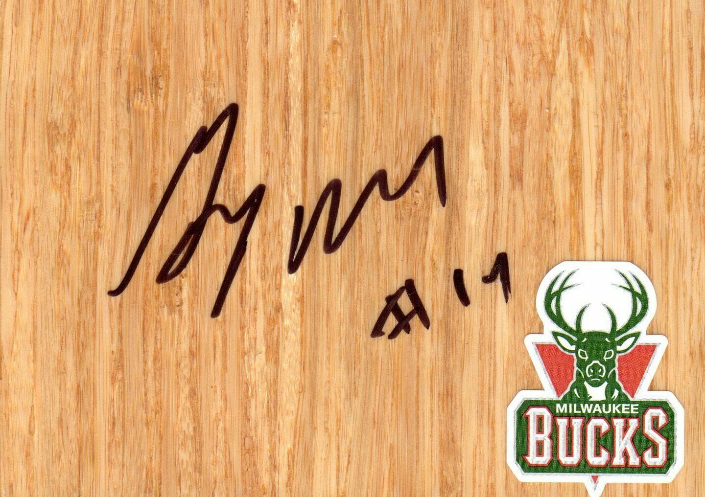 Milwaukee Bucks Gary Neal Autographed Floorboard COA | Autographia