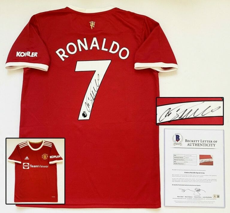 Cristiano Ronaldo Signed Jersey Manchester United Beckett BAS 2 COA ...