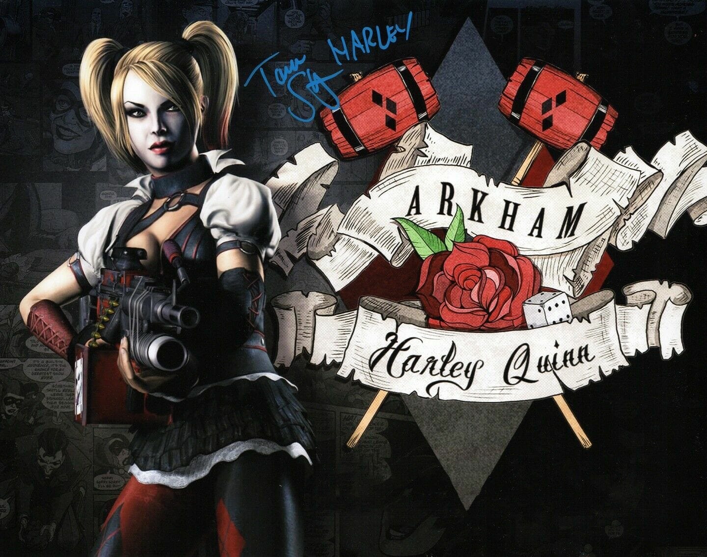 Tara Strong Signed 11x14 Photo Harley Quinn Arkham Batman COA | Autographia