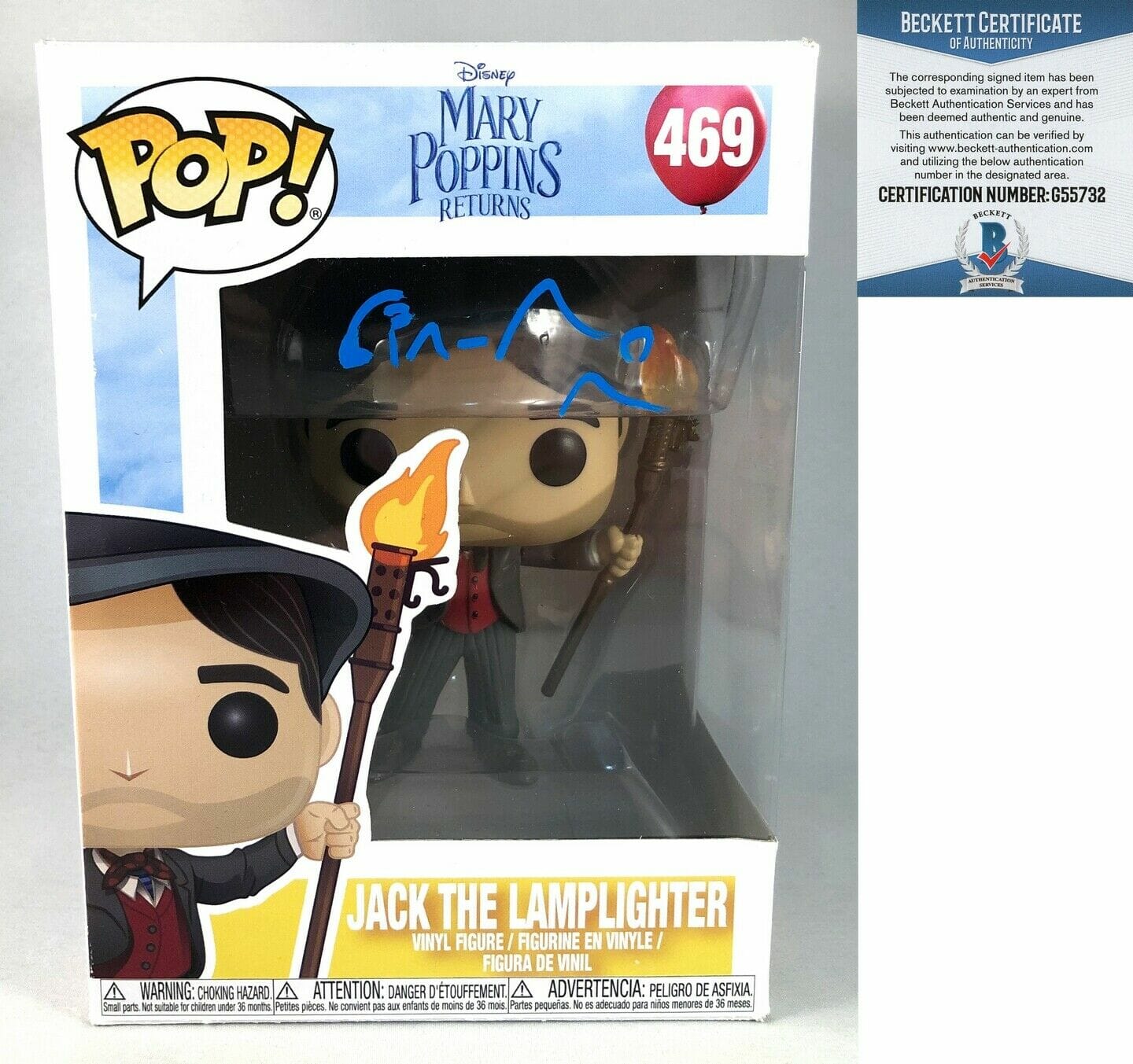 Lin-Manuel Miranda Signed Funko Pop Figurine Jack The Lamplighter 469 ...