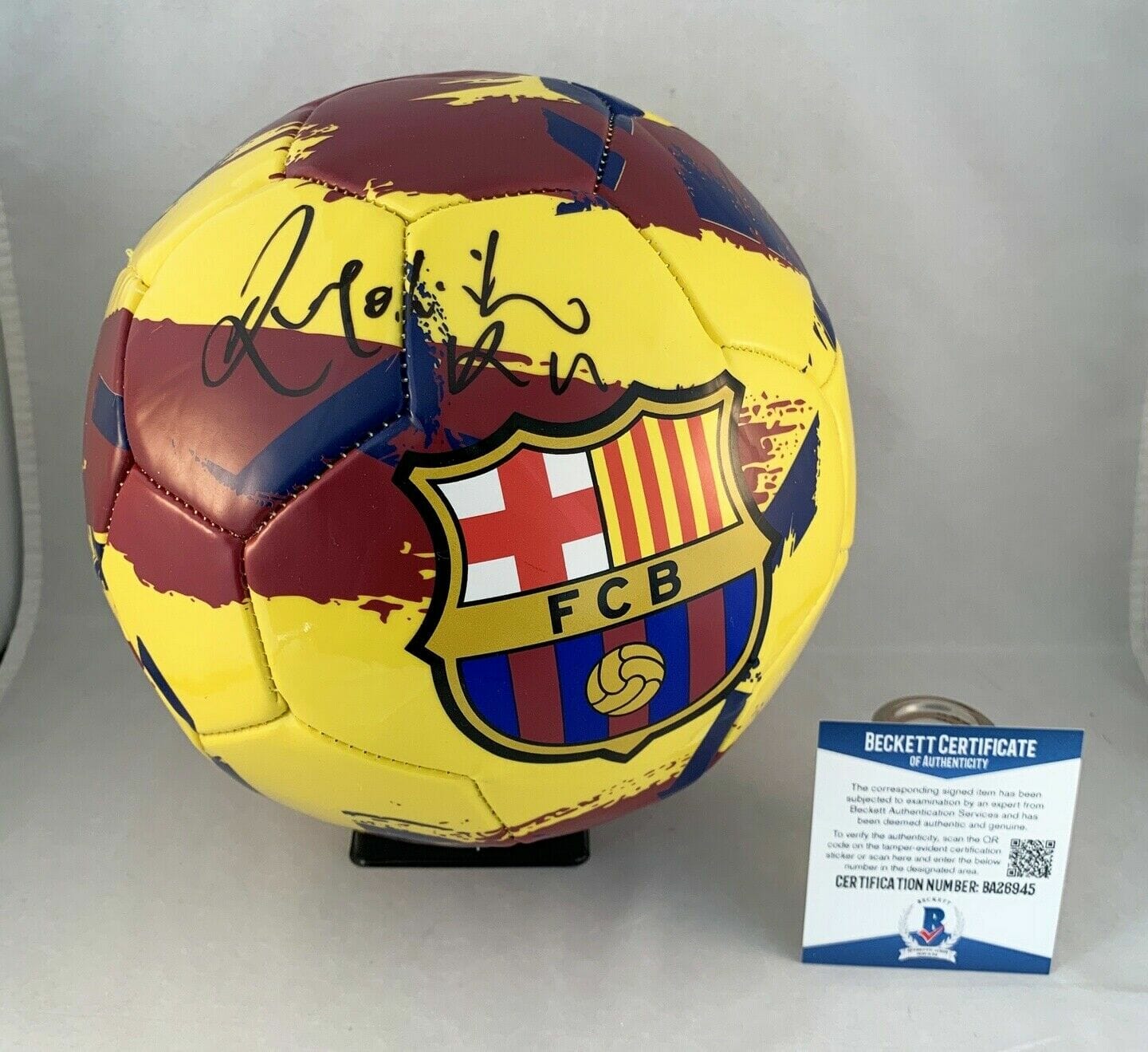 Ronaldinho Signed Soccer Ball FC Brasil Barcelona Barca Beckett BAS 2 ...