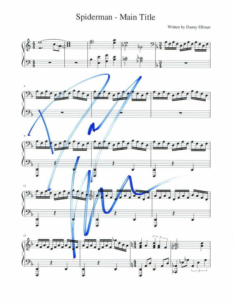 DANNY ELFMAN SIGNED AUTOGRAPH SPIDER-MAN SHEET MUSIC STARRING TOBEY ...
