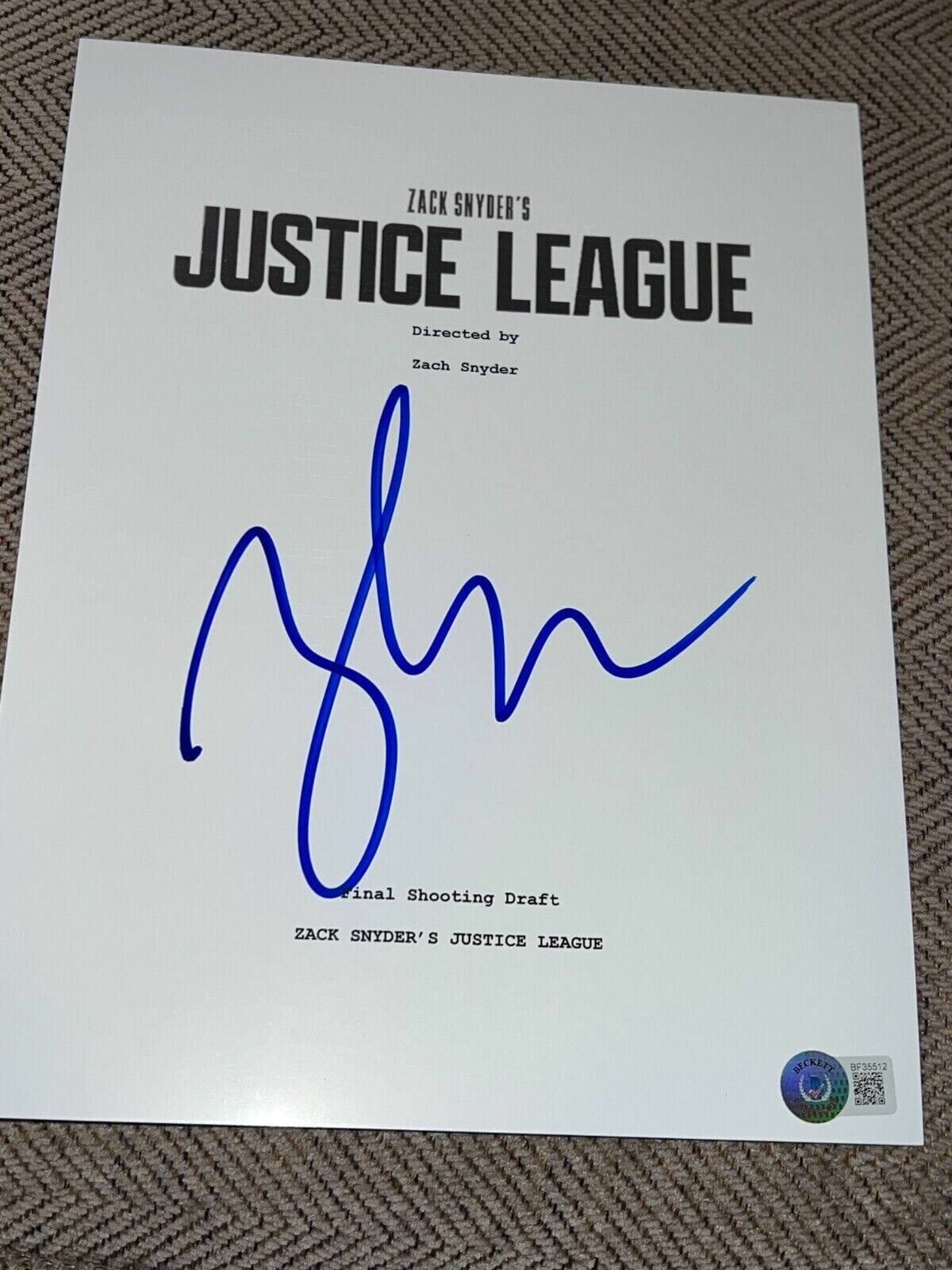 ZACK SNYDER SIGNED AUTOGRAPH MOVIE SCRIPT JUSTICE LEAGUE DC COMIC ...