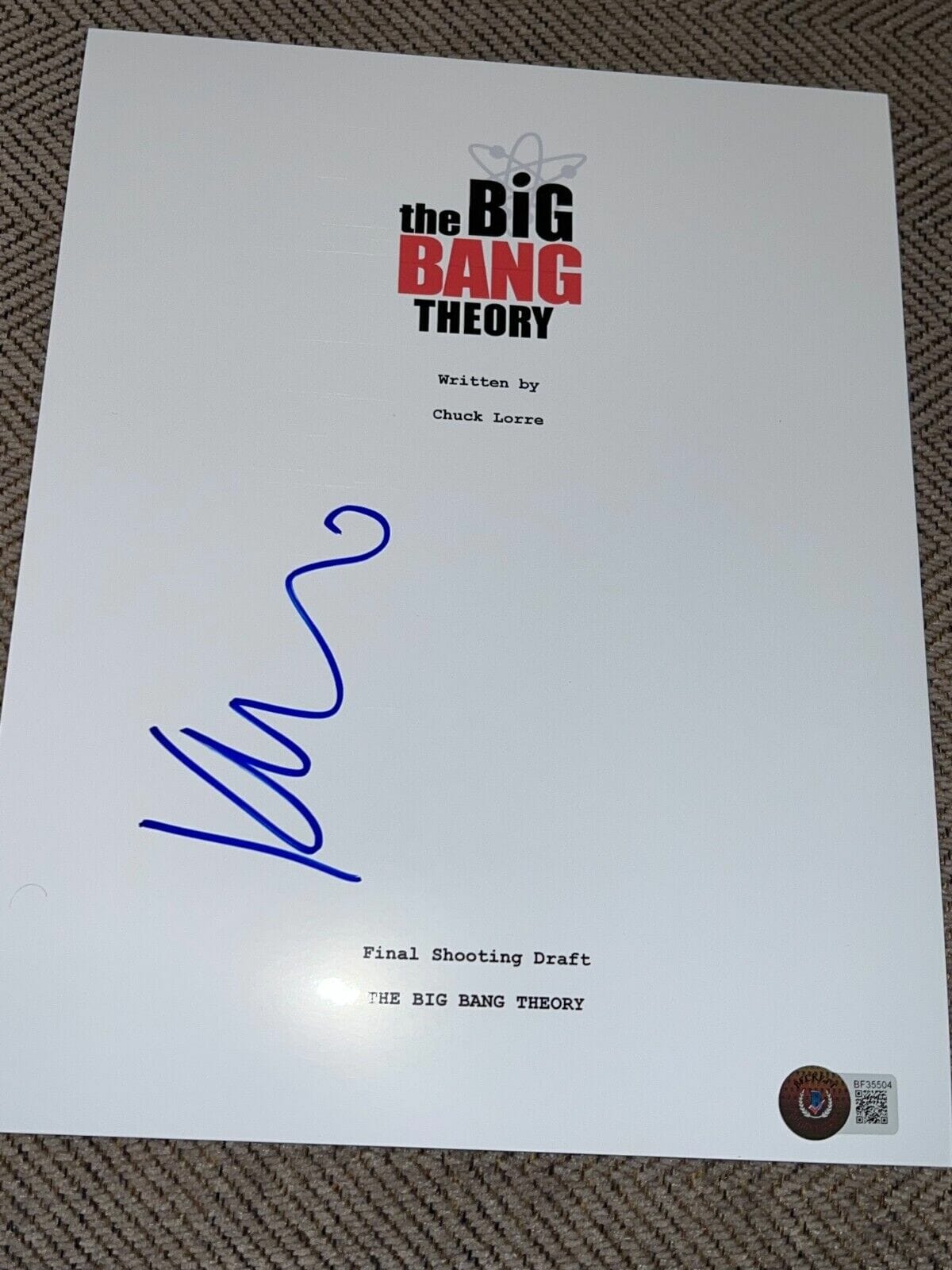 KALEY CUOCO SIGNED AUTOGRAPH TELEVISION SCRIPT BIG BANG THEORY BECKETT ...