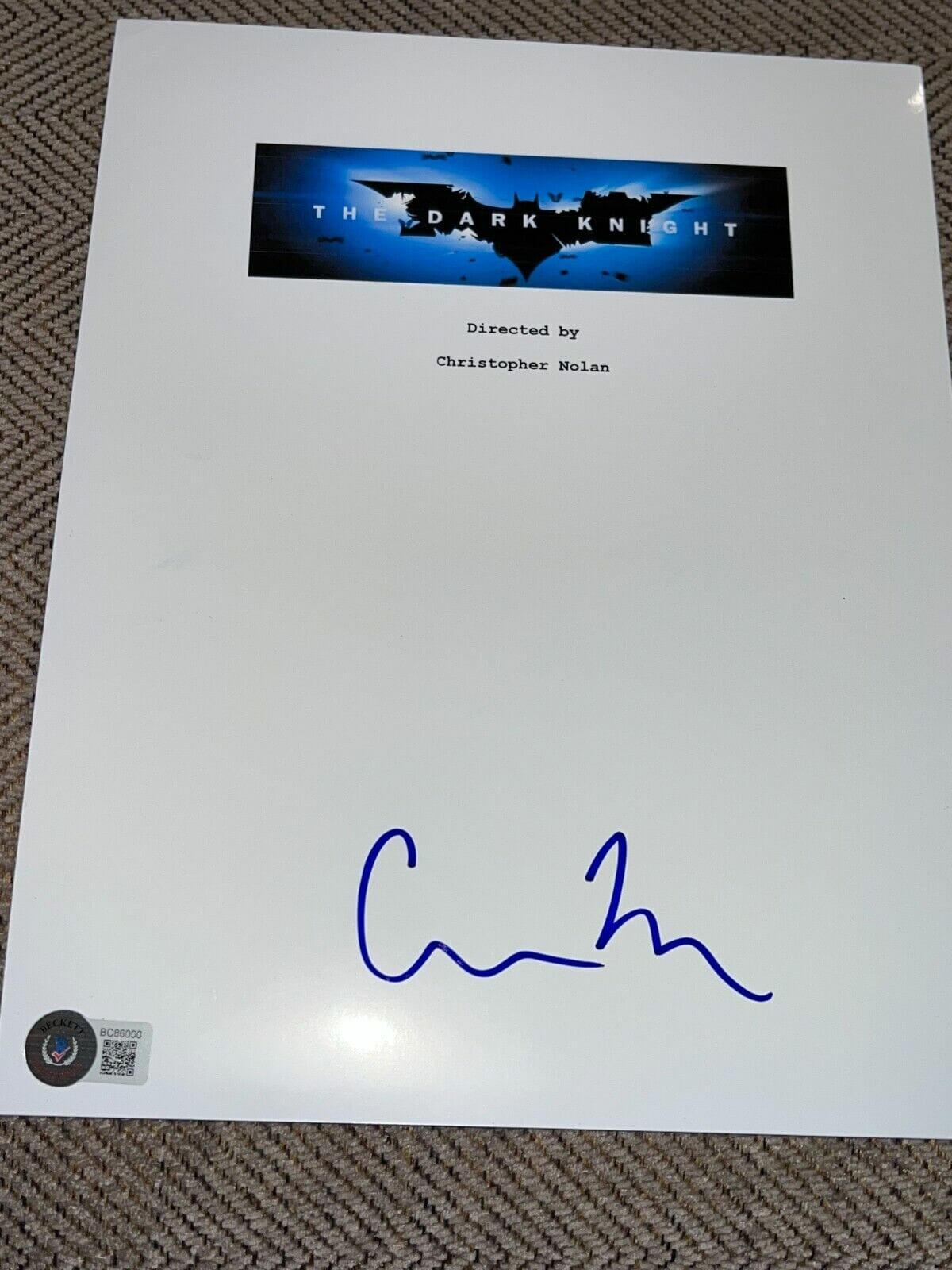 CHRISTOPHER NOLAN SIGNED AUTOGRAPH MOVIE SCRIPT DARK KNIGHT BATMAN ...