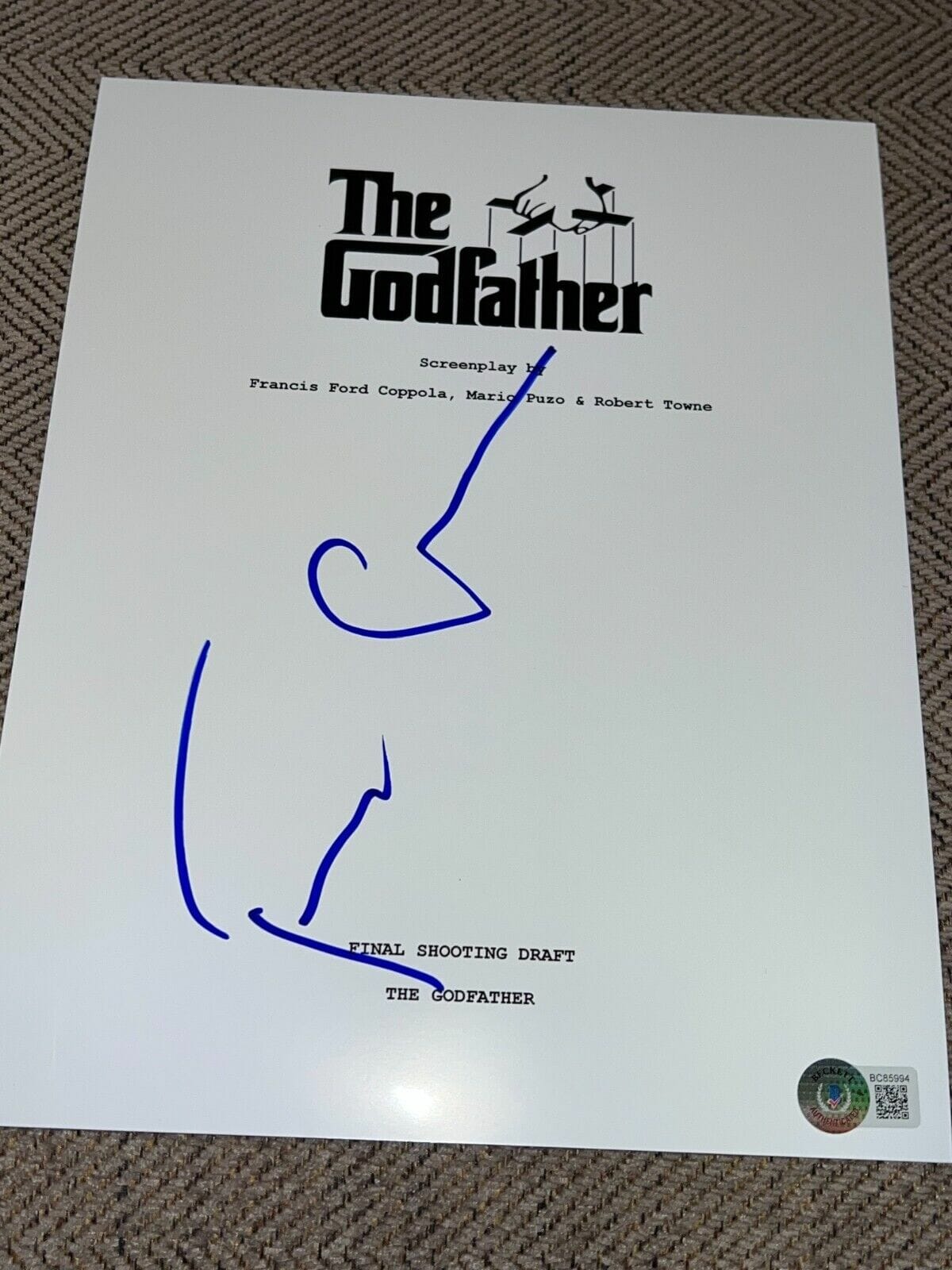 FRANCIS FORD COPPOLA SIGNED AUTOGRAPH MOVIE SCRIPT THE GODFATHER ...