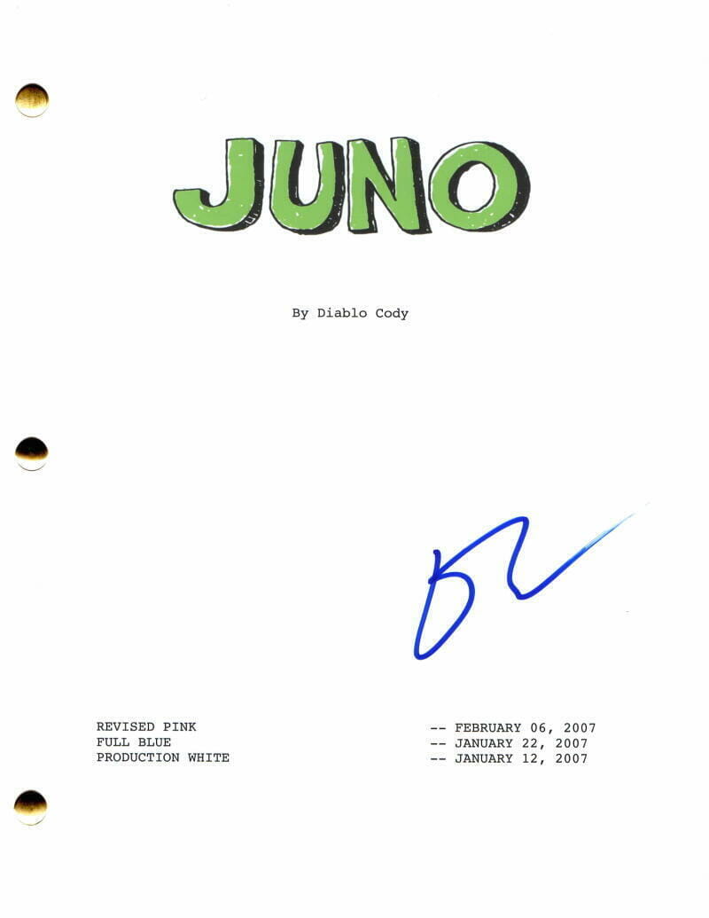 ELLIOT PAGE SIGNED AUTOGRAPH JUNO FULL MOVIE SCRIPT - ELLEN PAGE, VERY ...