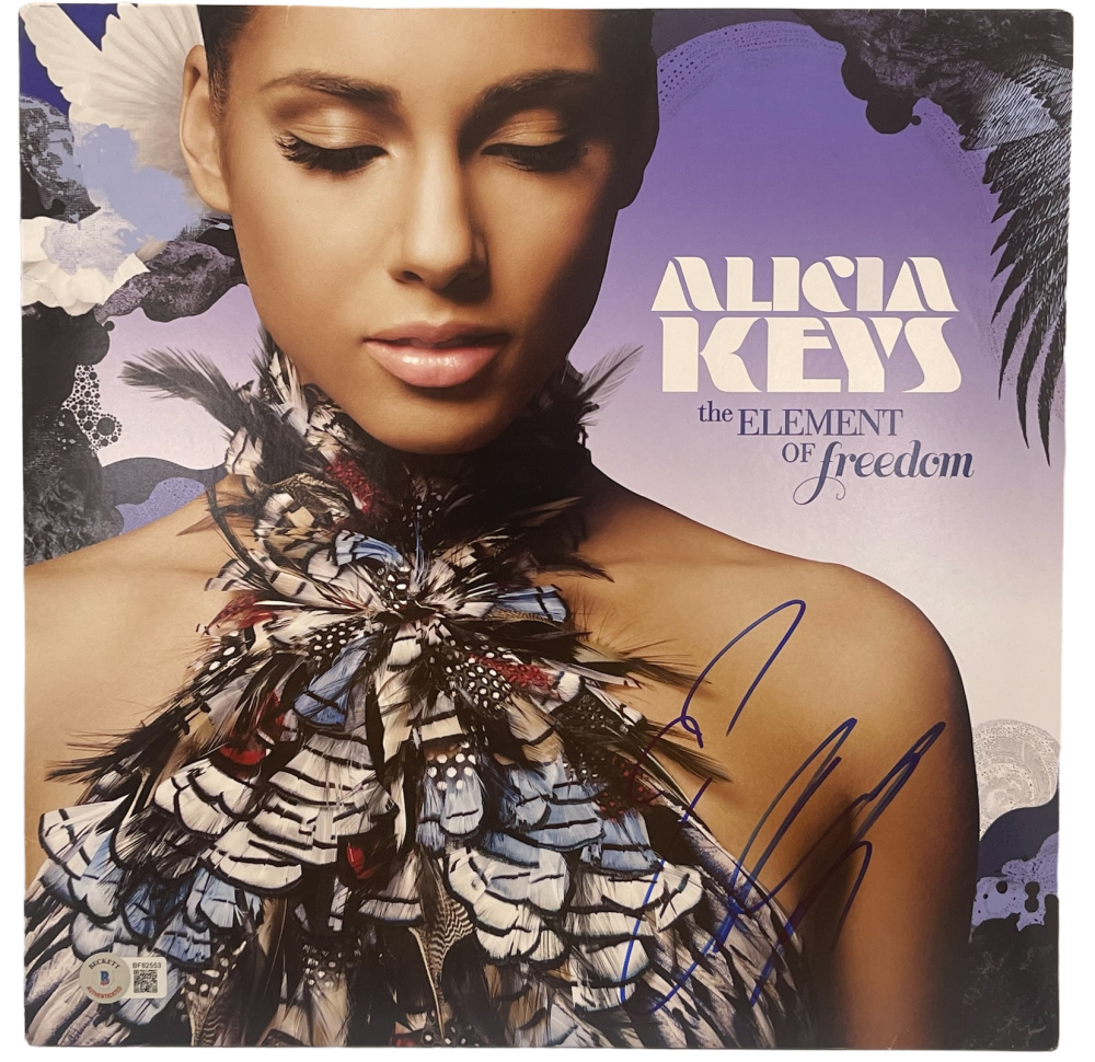 ALICIA KEYS SIGNED THE ELEMENT OF FREEDOM ALBUM VINYL AUTOGRAPH BECKETT ...