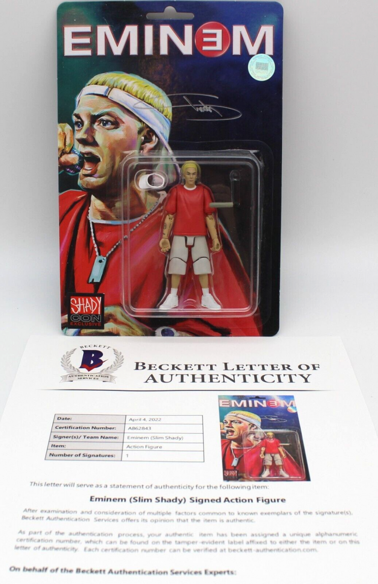 Eminem Marshall Mathers Slim Shady Signed Action Figure Toy Beckett/LOA ...