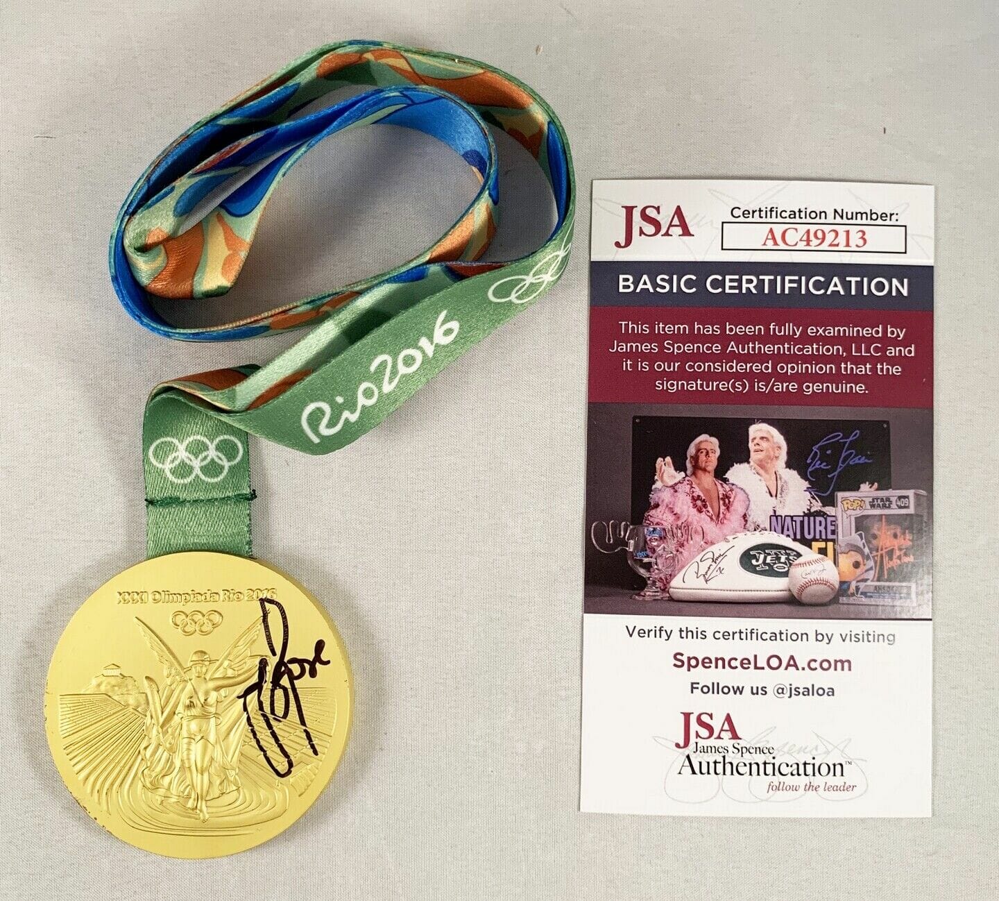 Justin Rose Signed Gold Medal 2016 Rio Olympics JSA COA | Autographia