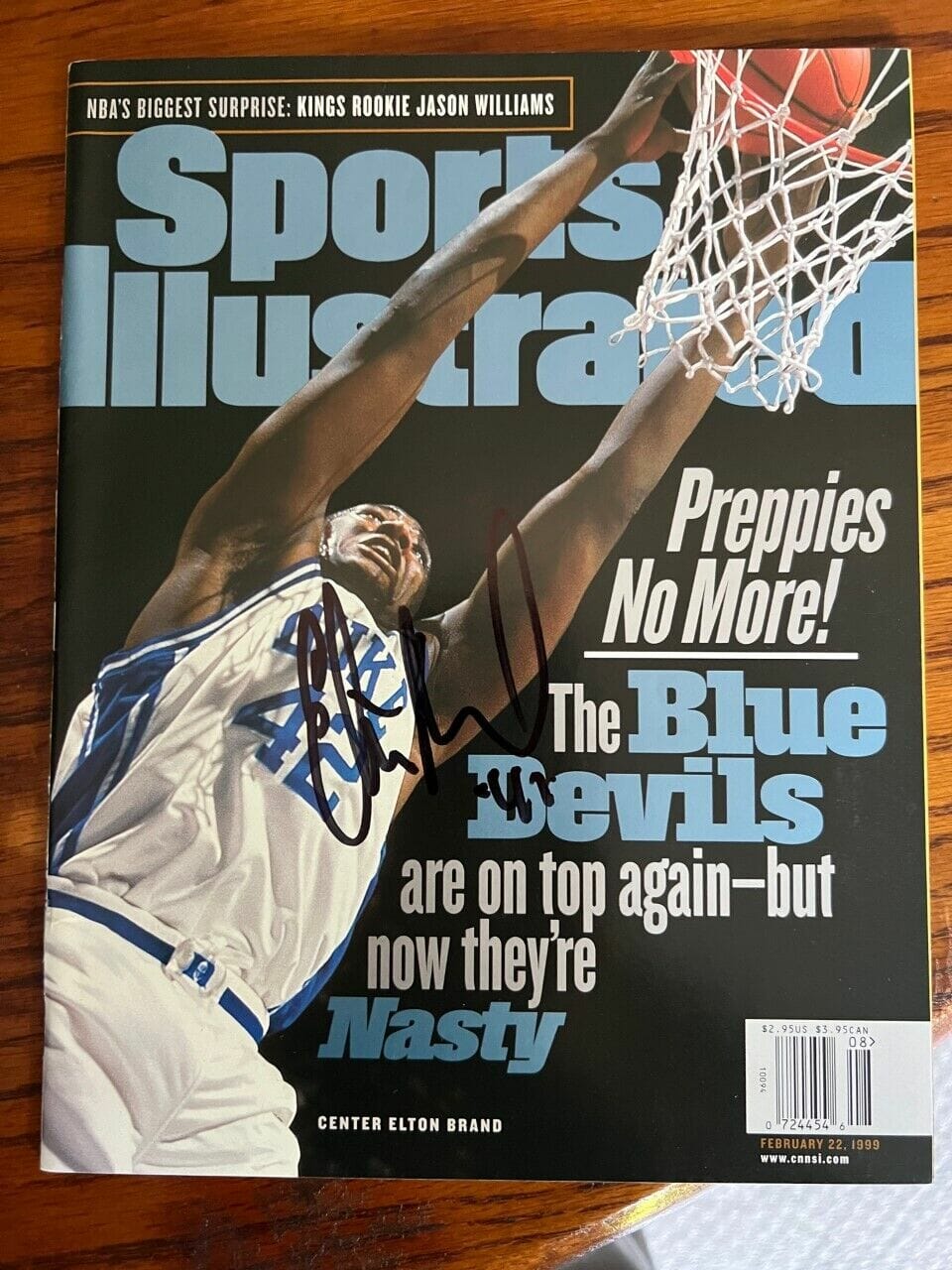 Elton Brand signed autographed sports illustrated magazine Duke No ...