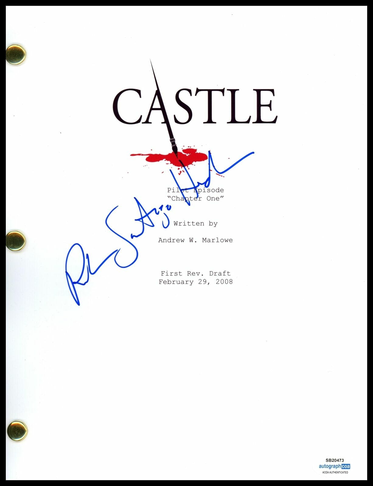 Ruben Santiago-Hudson "Castle" AUTOGRAPH Signed Full Pilot Episode ...