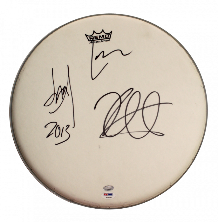 METALLICA (X3) SIGNED AUTOGRAPH 14" DRUMHEAD KIRK HAMMETT LARS ULRICH ...