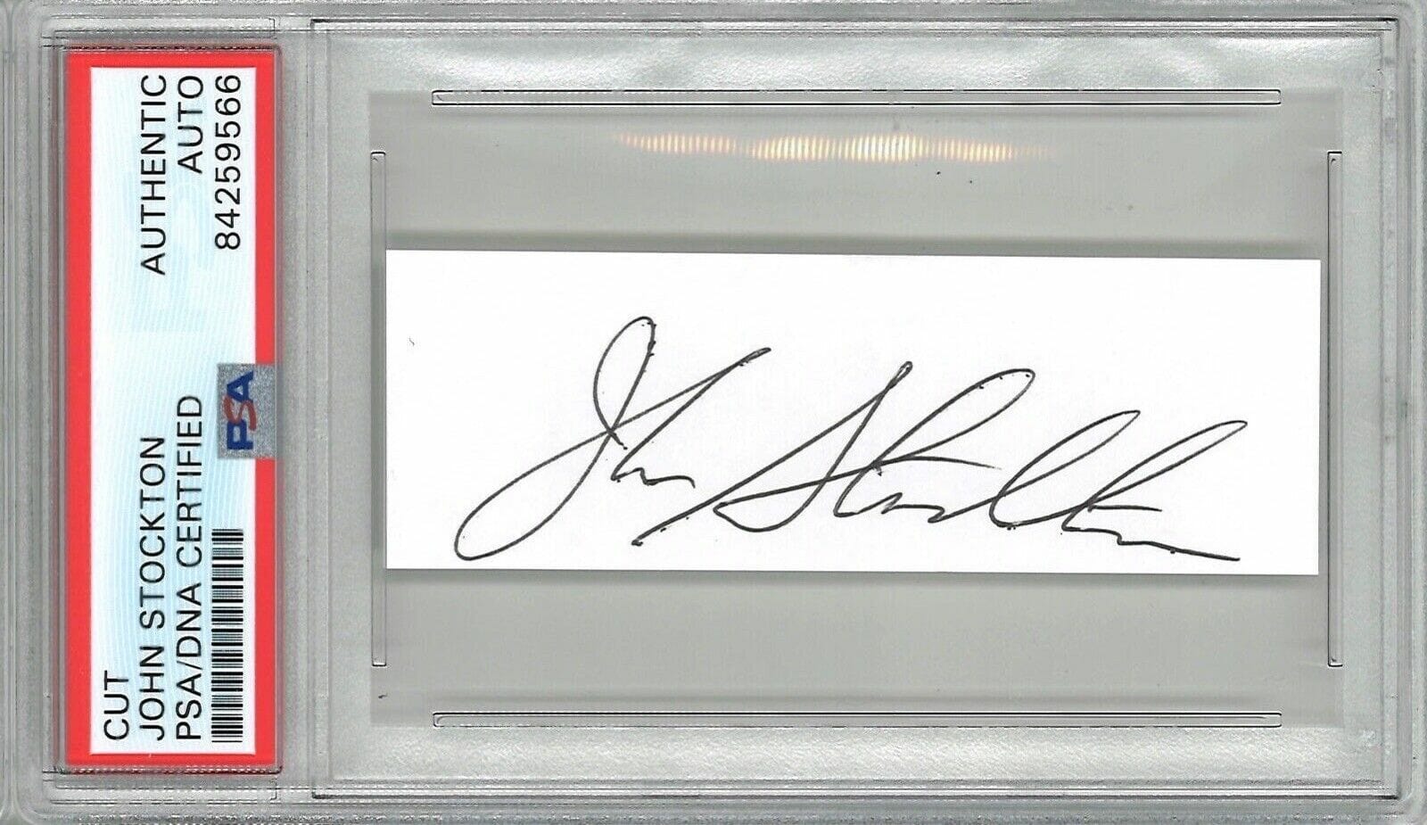 JOHN STOCKTON SIGNED CUT SIGNATURE PSA DNA 84259566 HOF TOP 50 JAZZ ...