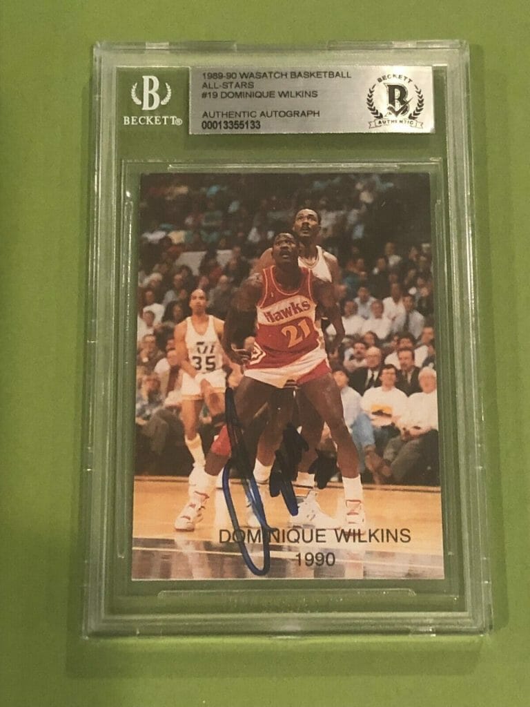 DOMINIQUE WILKINS Signed 1989-90 WASATCH BASKETBALL ALL-STARS Card #19 ...