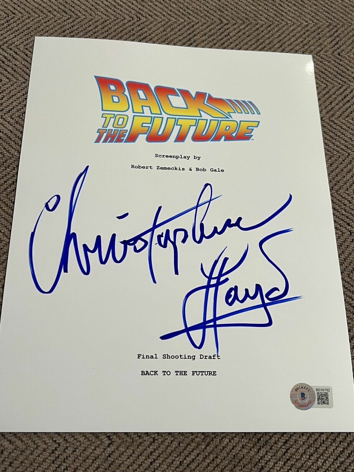 CHRISTOPHER LLOYD SIGNED AUTOGRAPH MOVIE SCRIPT BACK TO THE FUTURE ...