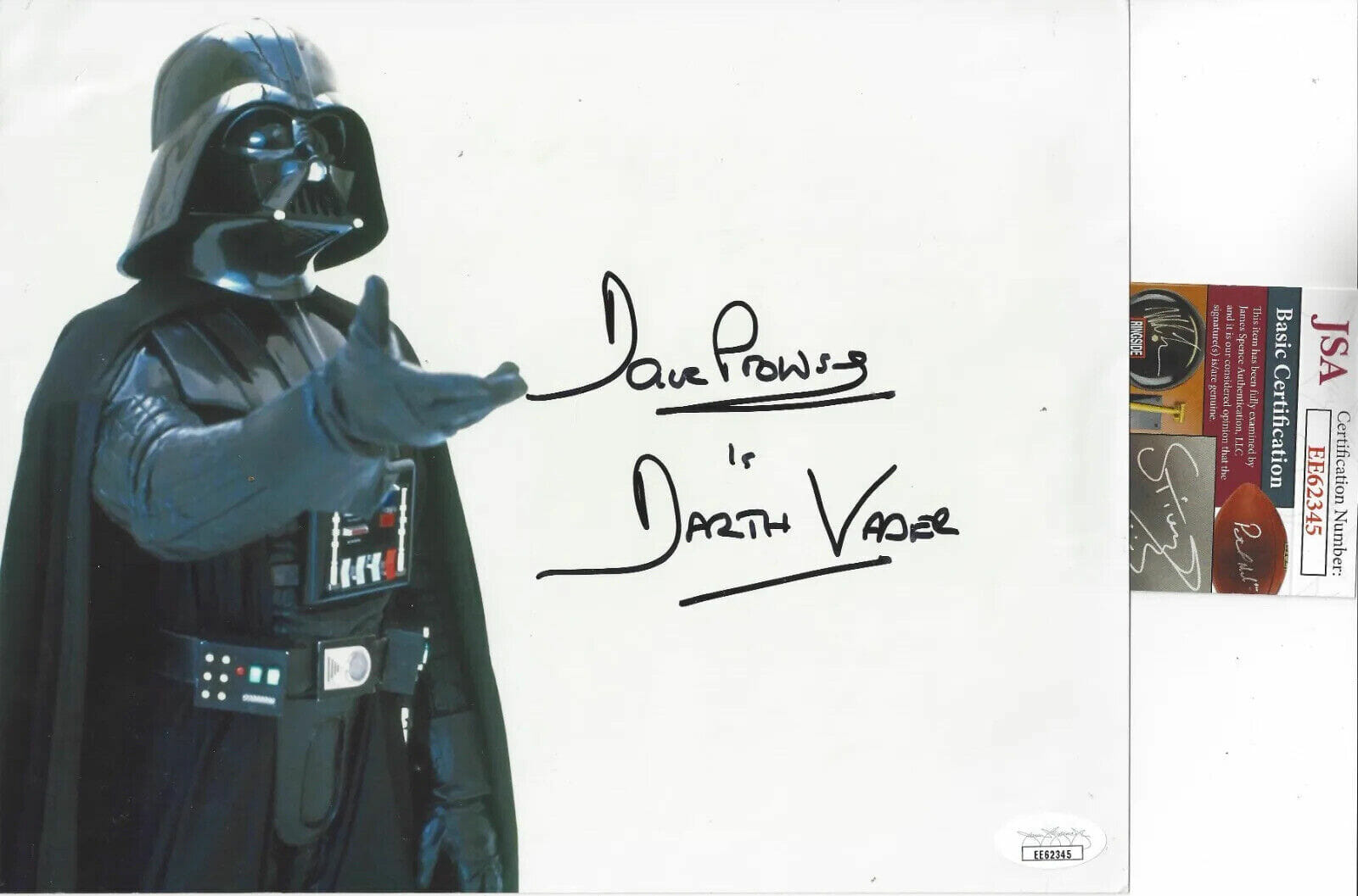 DAVE PROWSE Darth Vader Star Wars 8x10 Photo JSA COA | Autographia