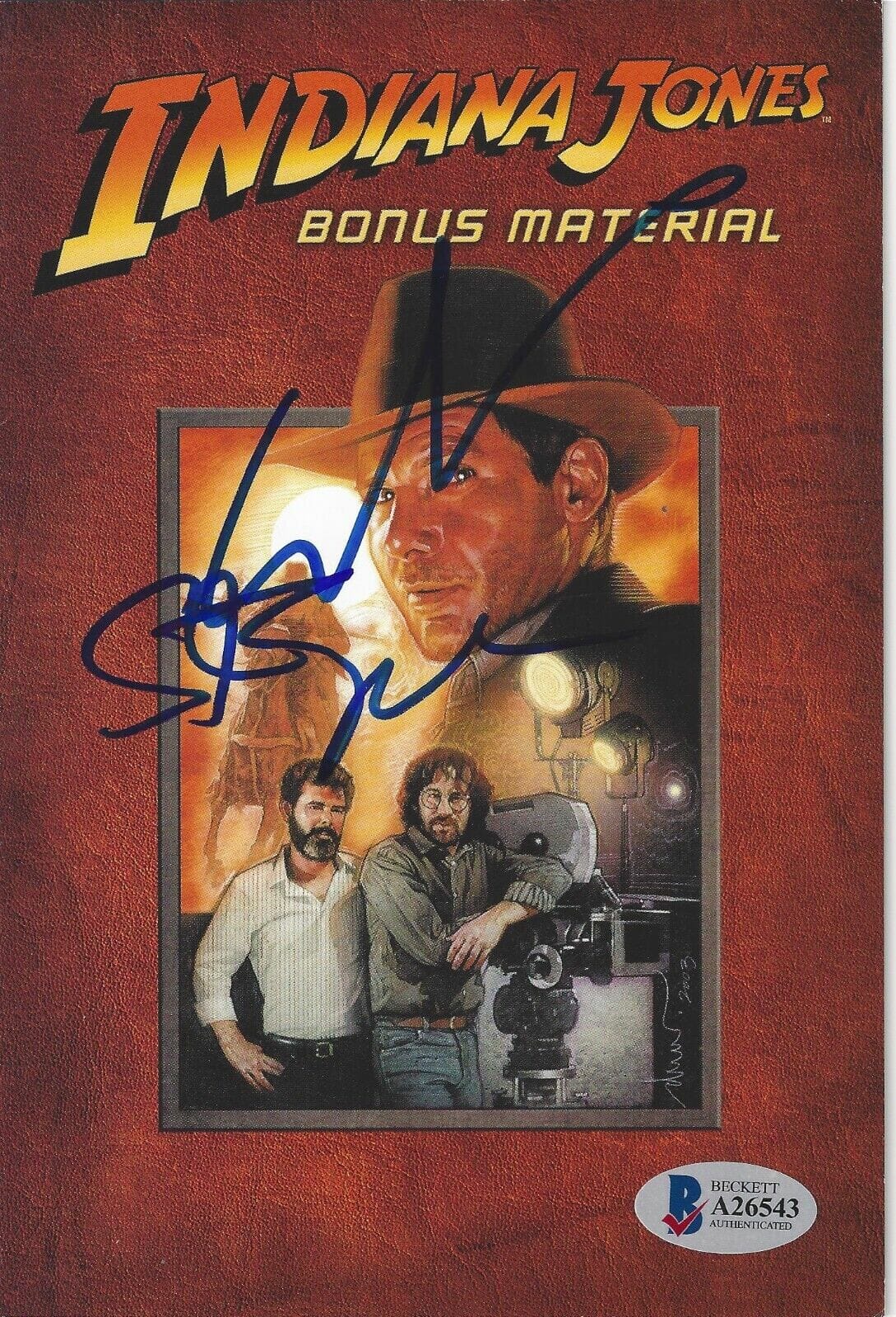 STEVEN SPIELBERG GEORGE LUCAS Signed Autograph INDIANA JONES DVD Cover ...