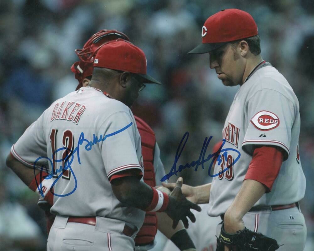 DUSTY BAKER/AARON HARANG CINCINNATI REDS SIGNED 8X10 PHOTO W/ COA ...