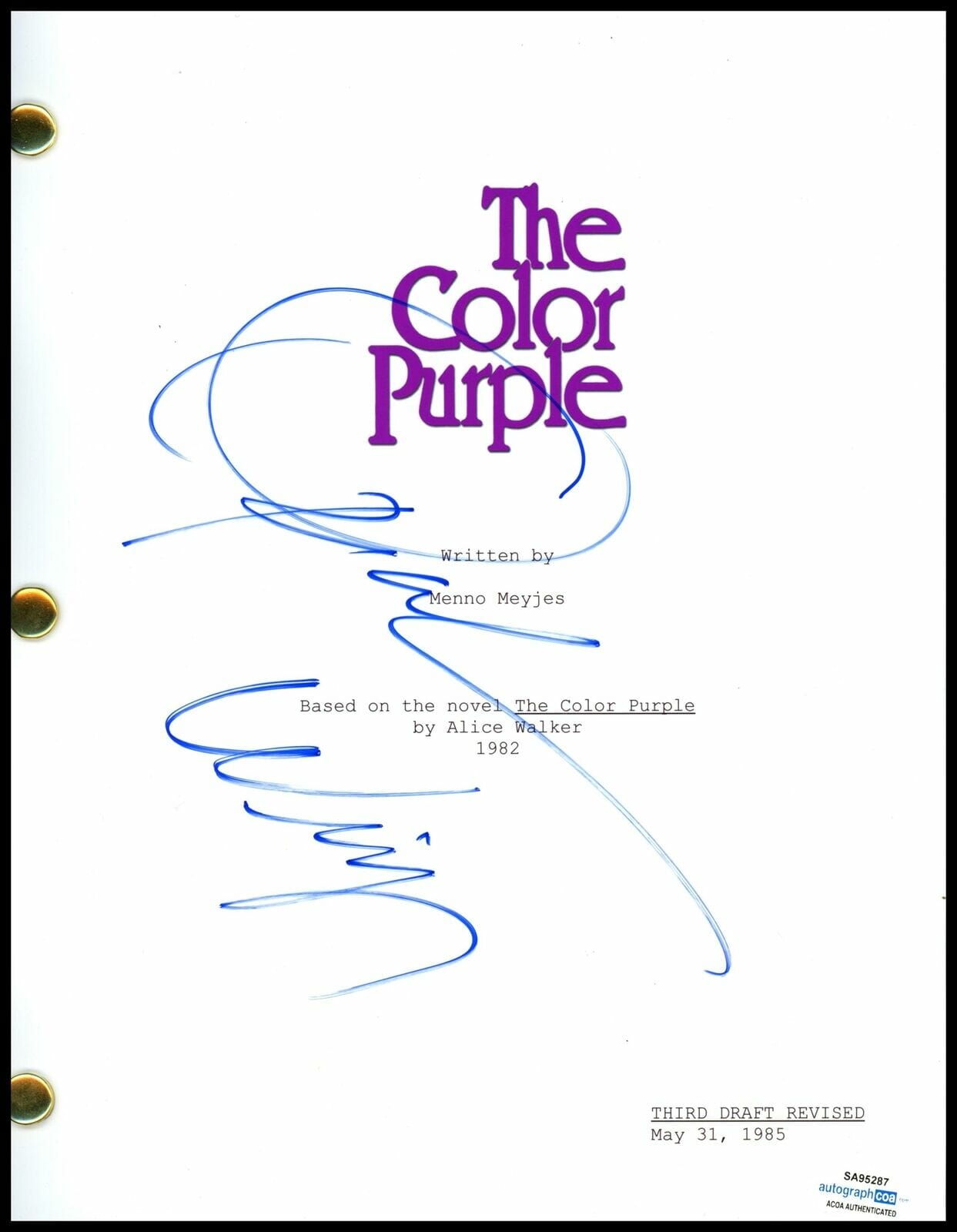 Oprah Winfrey "The Color Purple" AUTOGRAPH Signed Full Script ...