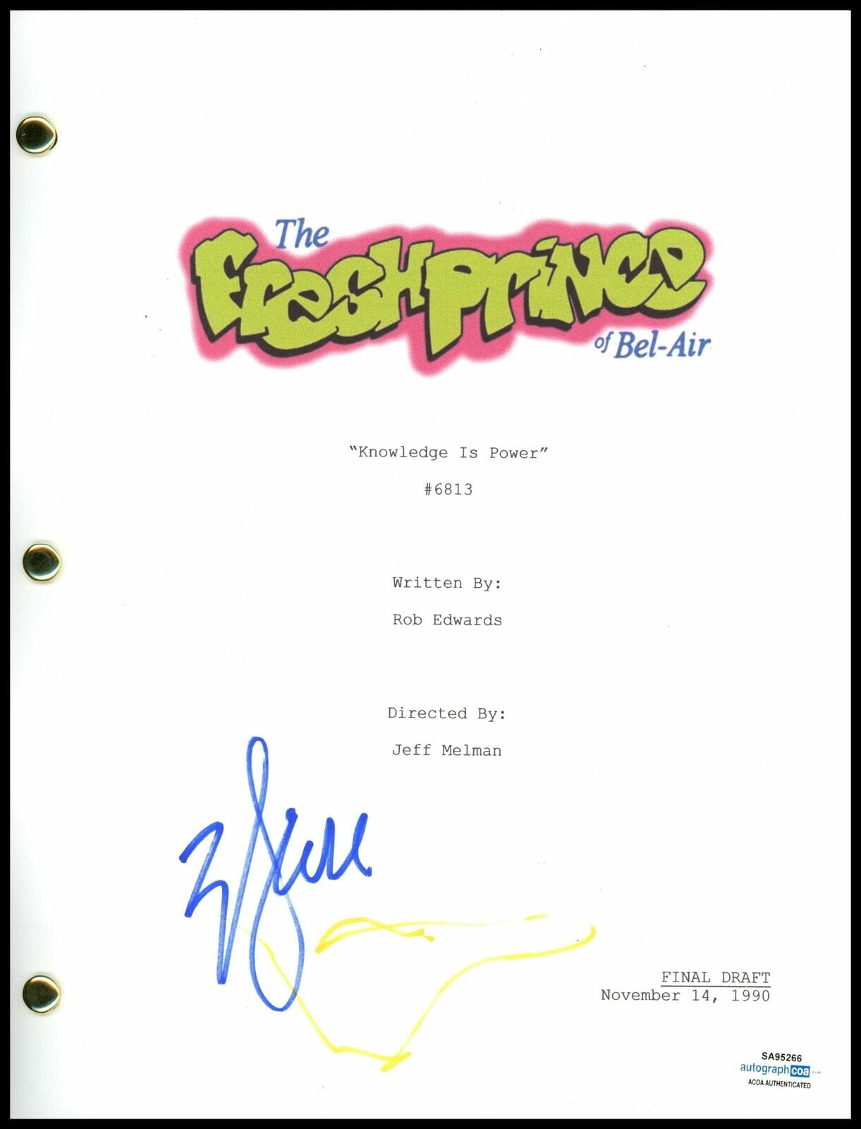 Will Smith "The Fresh Prince of Bel-Air" AUTOGRAPH Signed Complete ...