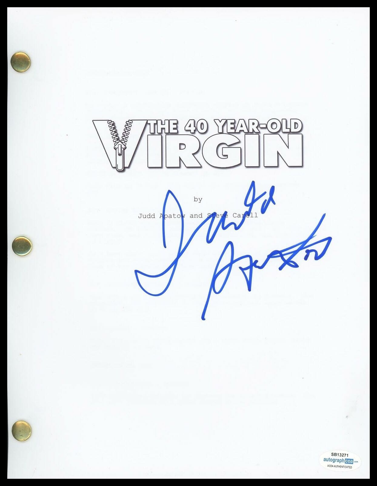 Judd Apatow "The 40-Year-Old Virgin" AUTOGRAPH Signed Script Screenplay ...