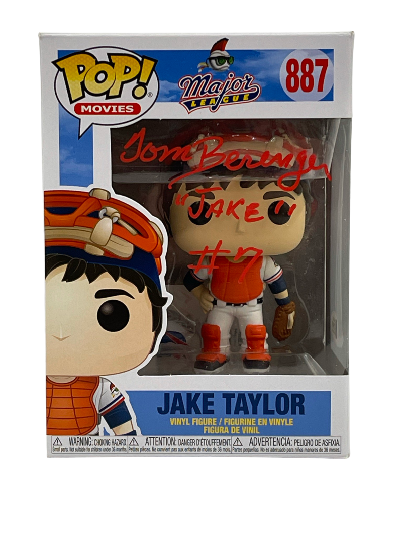 TOM BERENGER SIGNED JAKE TAYLOR MAJOR LEAGUE POP FUNKO FIGURE AUTO ...
