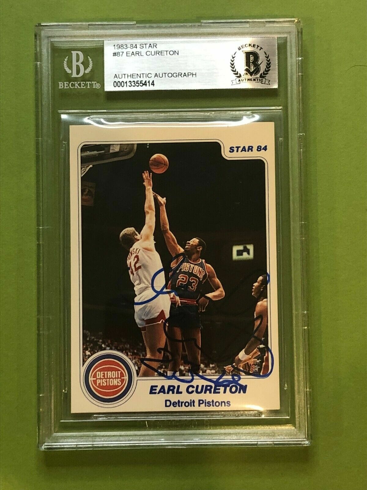 EARL CURETON Signed 1983-84 STAR CO. Card #87 Beckett Authenticated BAS ...