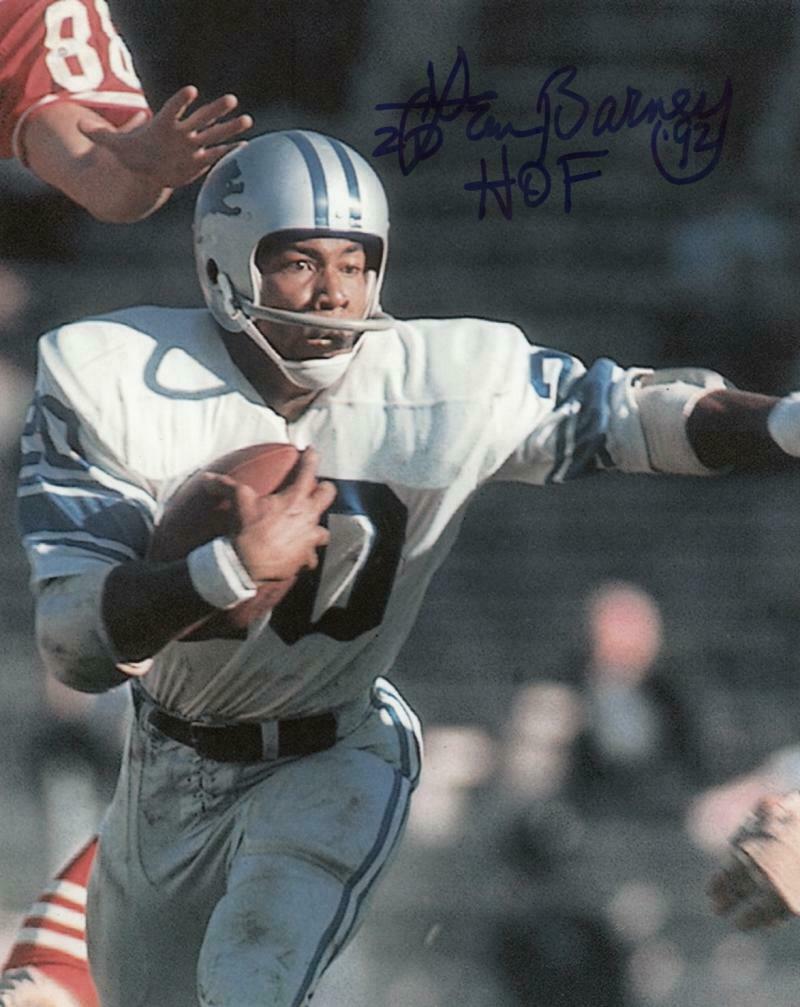 LEM BARNEY DETROIT LIONS HOF 79 AUTOGRAPHED SIGNED 8X10 PHOTO W/COA ...