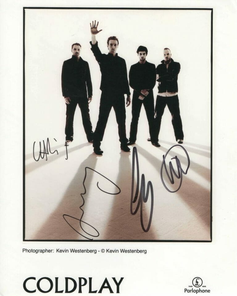 Shop Coldplay Signed Memorabilia & Signed Poster, Guitar | Autographia