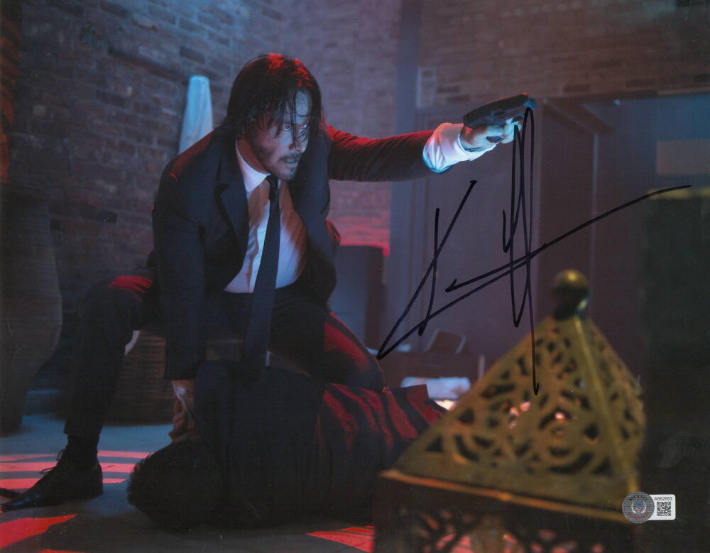KEANU REEVES SIGNED 11X14 PHOTO JOHN WICK AUTHENTIC AUTOGRAPH BECKETT ...
