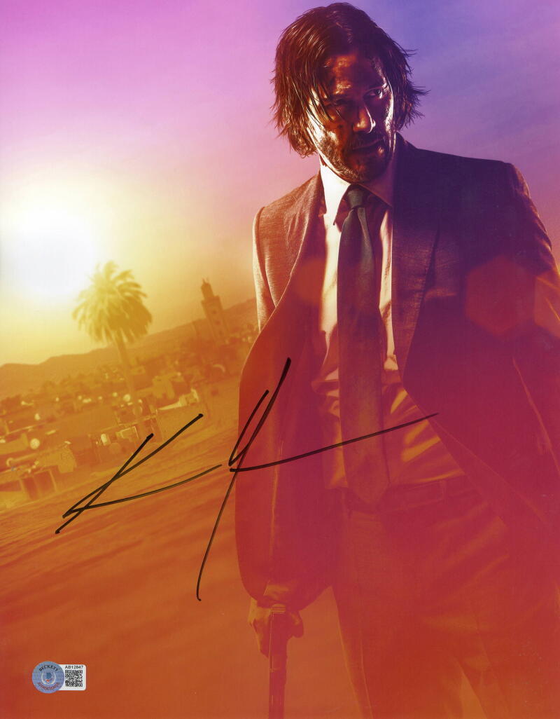 KEANU REEVES SIGNED 11X14 PHOTO JOHN WICK AUTHENTIC AUTOGRAPH BECKETT ...