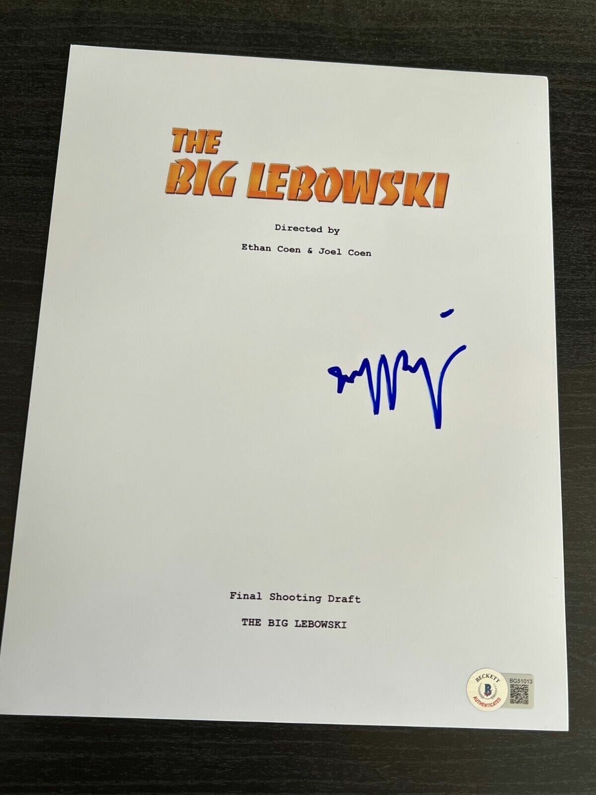 JEFF BRIDGES SIGNED AUTOGRAPH MOVIE SCRIPT BIG LEBOWSKI ALL PAGES ...
