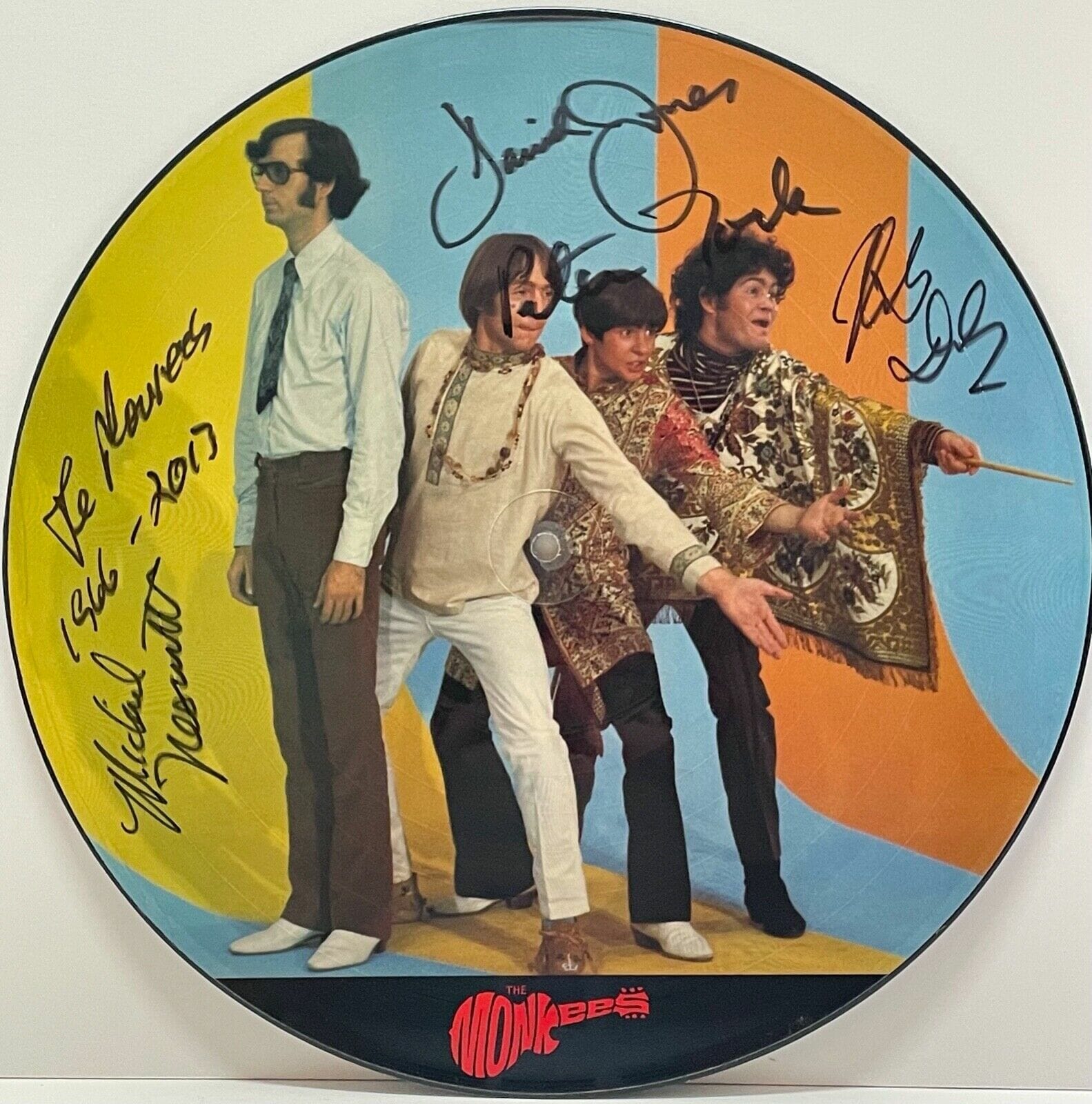THE MONKEES Signed Autograph Picturedisc DAVY JONES NESMITH TORK DOLENZ ...