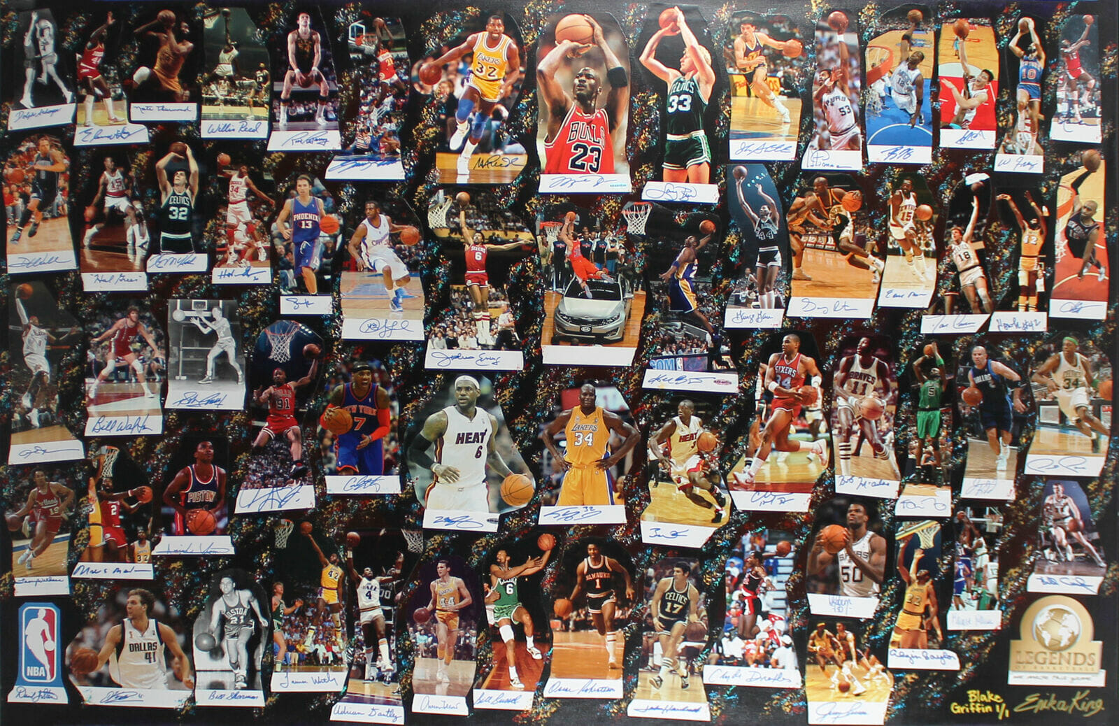 2013 NBA 60 Greatest "NBA Legends Of Basketball" Signed Lithograph JSA ...
