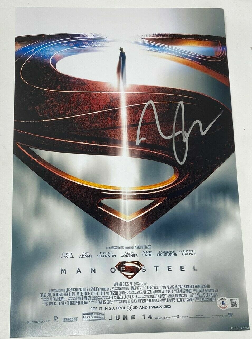 Zack Snyder Signed Man of Steel 11x17 Movie Poster Photo Superman ...
