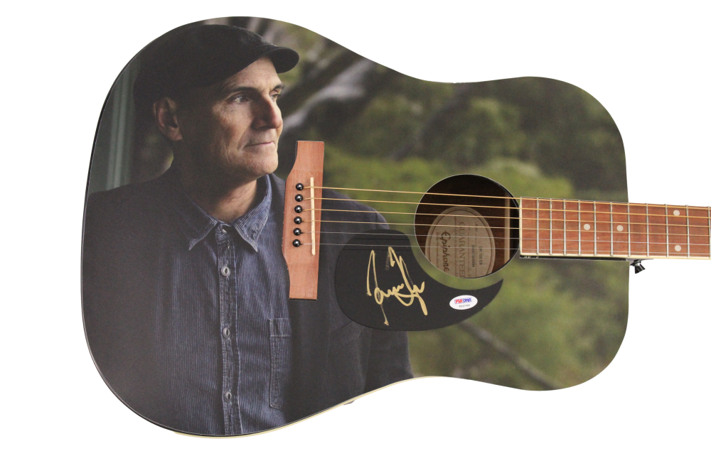 JAMES TAYLOR SIGNED AUTOGRAPH CUSTOM GIBSON EPIPHONE ACOUSTIC GUITAR 1/ ...
