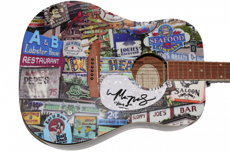 MAC MCANALLY SIGNED AUTOGRAPH CUSTOM GUITAR JIMMY BUFFETT CORAL REEFER ...