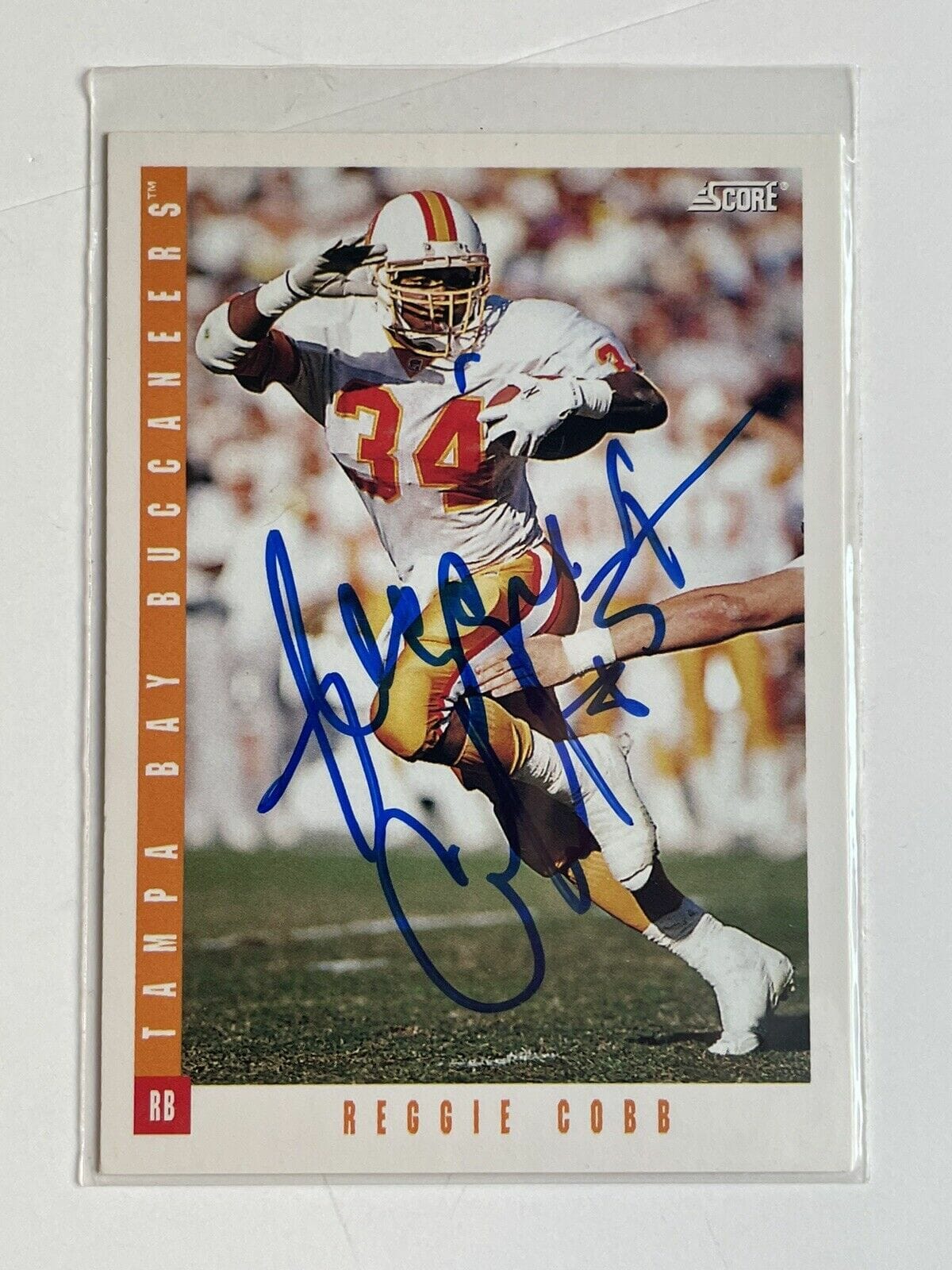 Reggie Cobb SIGNED Autographed Tampa Bay Buccaneers Card RARE Score ...