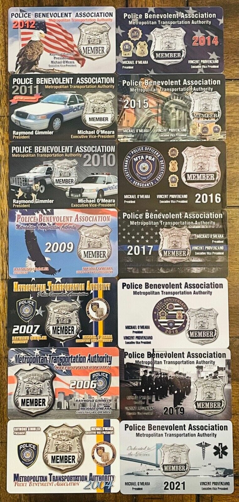 Rare Lot Of 14 Different MTA PD PBA CARDS - New York NY Police ...