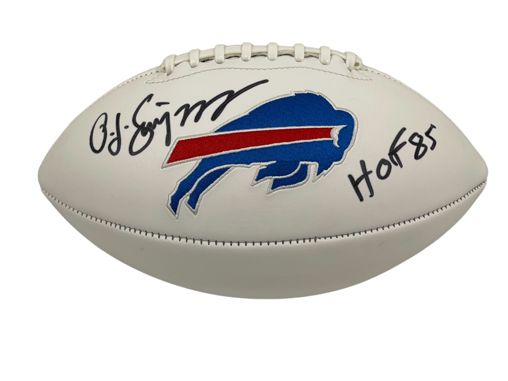 OJ SIMPSON SIGNED BUFFALO BILLS LOGO FOOTBALL HOF 85 AUTOGRAPH BECKETT ...