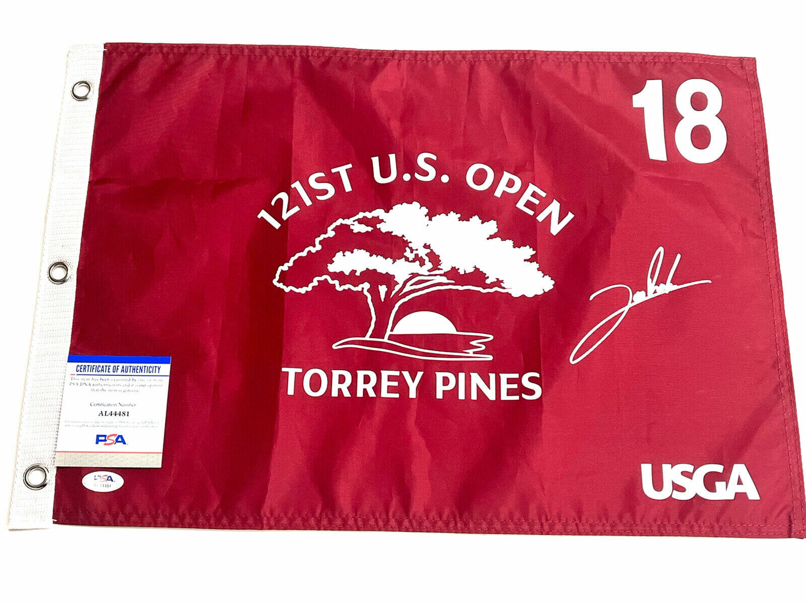 JOHN RAHM Hand Signed 2021 US OPEN WINNER Pin Flag Torrey Pines ...