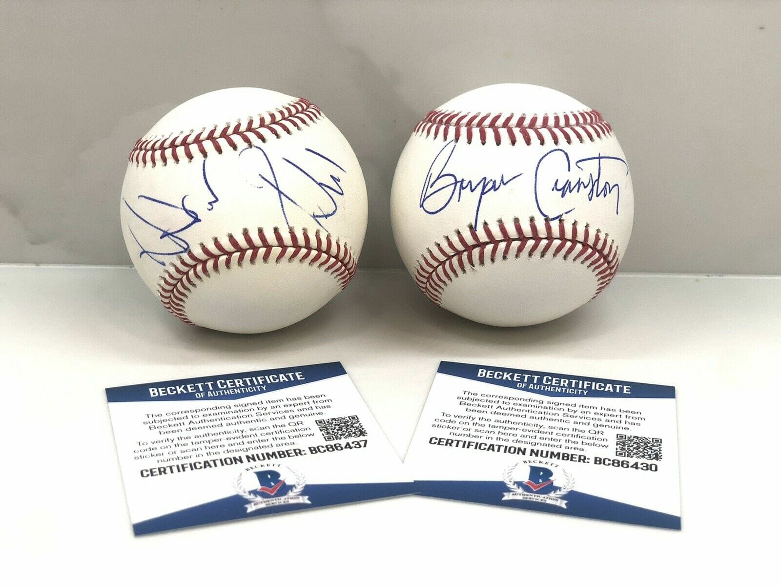 Bryan Cranston & Aaron Paul Hand Signed MLB Baseballs Breaking Bad ...