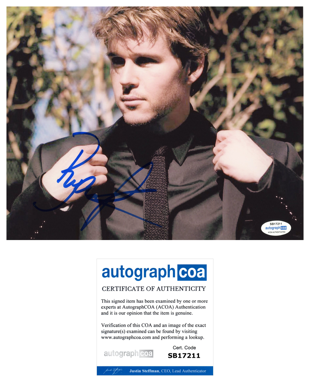 Ryan Kwanten Signed Autographed 8x10 Photo True Blood Actor ACOA COA ...