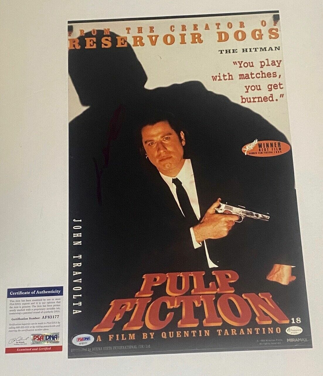 John Travolta Signed Autograph PULP FICTION 11X17 Movie Poster Photo ...