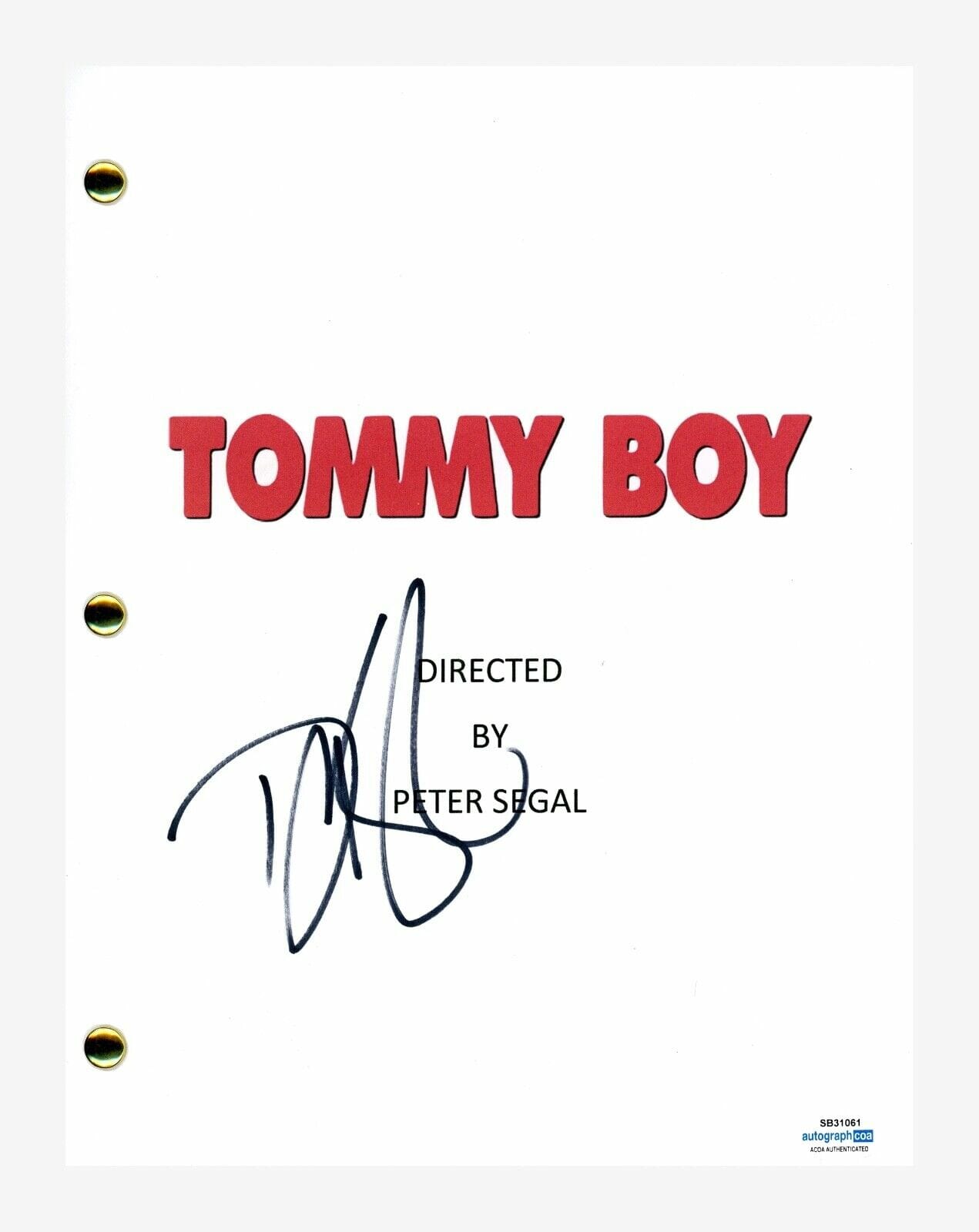 David Spade Signed Autographed Tommy Boy Movie Script Screenplay ACOA ...