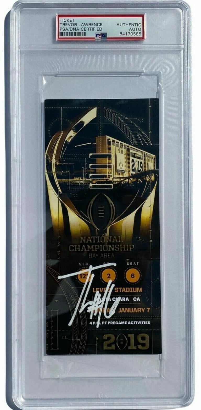 TREVOR LAWRENCE SIGNED 2019 CLEMSON NATIONAL CHAMPIONS TICKET FOOTBALL ...