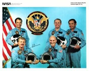 LOREN J. SHRIVER signed 8x10 NASA ASTRONAUT litho SPACE SHUTTLE CREW ...